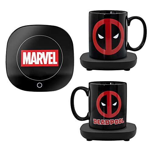 Uncanny Brands Marvel Deadpool Mug Warmer with Mug β Keeps Your Favorite Beverage Warm - Auto Shut On/Off