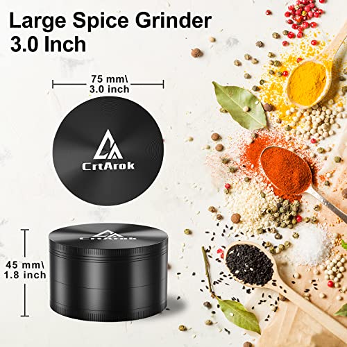 CrtArok Spice Grinder, Large 3.0 Inch (Black)