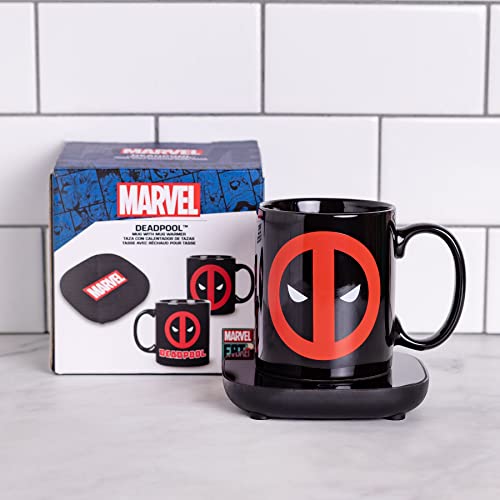 Uncanny Brands Marvel Deadpool Mug Warmer with Mug β Keeps Your Favorite Beverage Warm - Auto Shut On/Off
