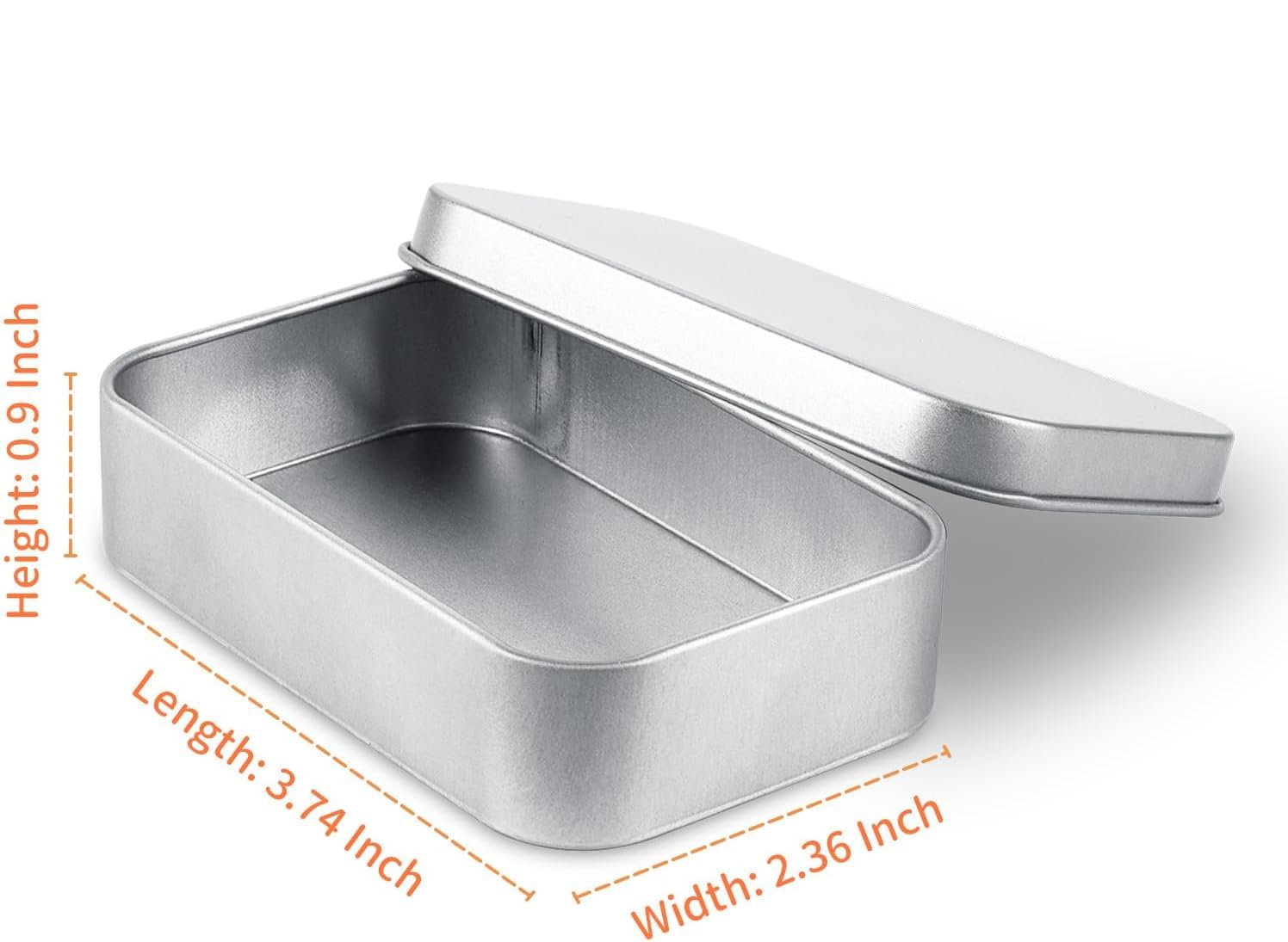 RHBLME 20 Pack Small Tin Box with Lid, 3.74" x 2.36" x 0.9" Metal Tin Box Container Mini Portable Small Storage Container Kit with Lid for Home Storage, DIY Craft Tools Storage