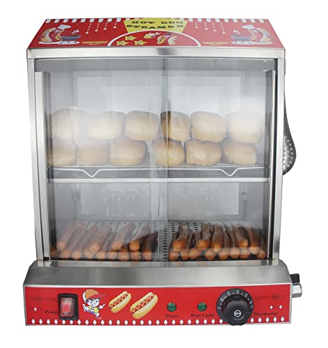 ANFIRE Hot Dog Steamer with Bun Warmer Machine Commercial Hot Dog Hut
