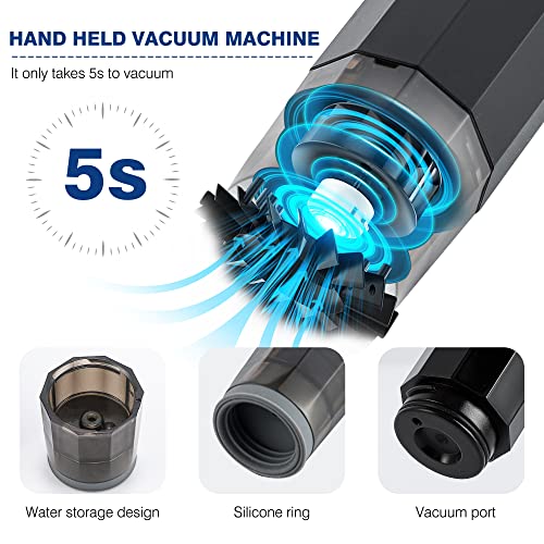 Moonshan Handheld Vacuum Sealer Portable Food Vacuum Sealing Machine 1200 mAH Rechargeable Lithium Battery Carry-on Type with 5 Reusable Bags for Home