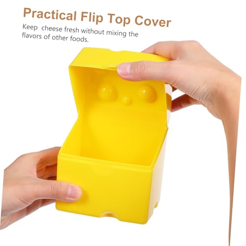 STOBAZA Sliced Cheese Storage Container, Sliced Cheese Container with Flip Lid Cheese, Cheese Slice Crisper Refrigerator Storage Rack Clamshell for Kitchen