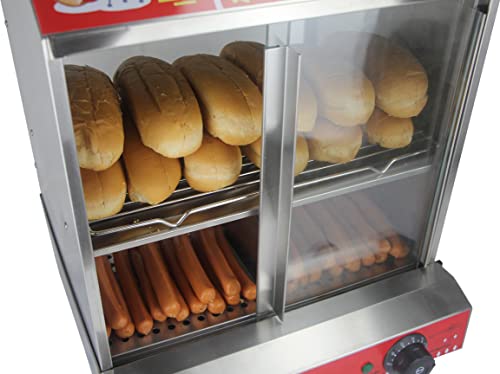 ANFIRE Hot Dog Steamer with Bun Warmer Machine Commercial Hot Dog Hut