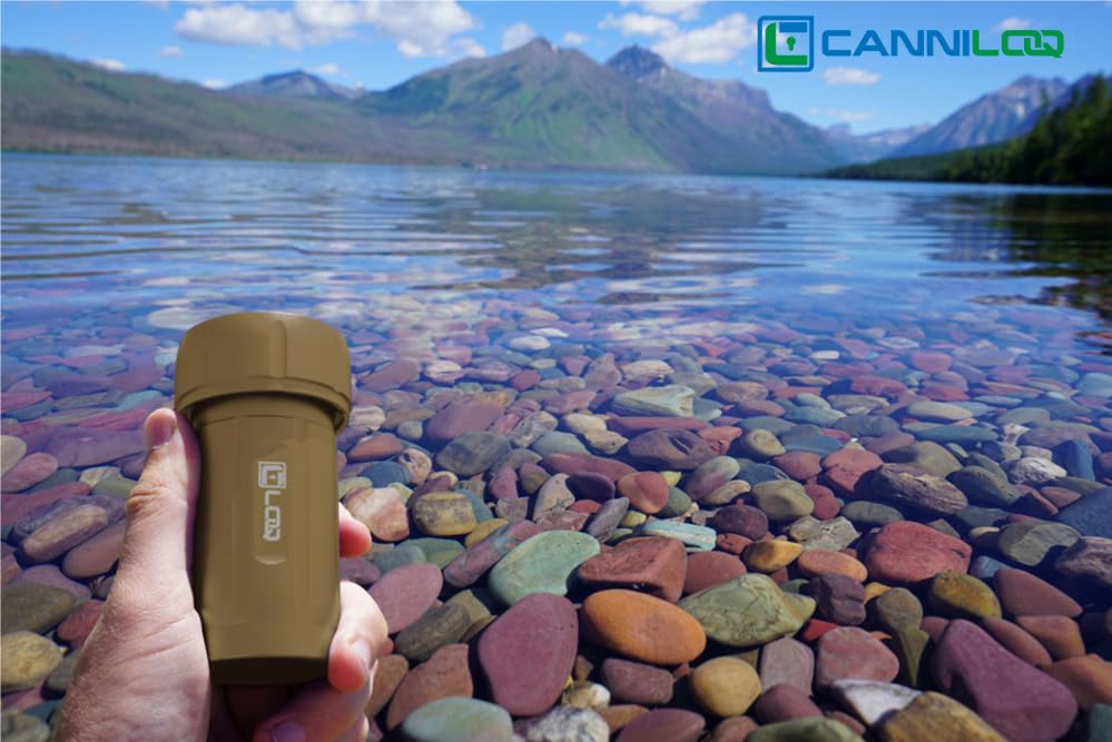 Canniloq TXD120 Premium Rugged Storage Jar and Airtight Container Keeps Herbs Fresh, High Strength Zytel, 120ml, Tan Body, Tan Cap