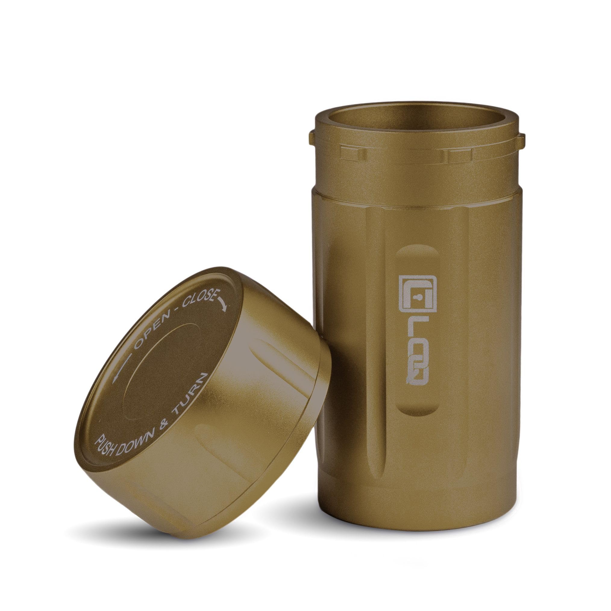 Canniloq TXD120 Premium Rugged Storage Jar and Airtight Container Keeps Herbs Fresh, High Strength Zytel, 120ml, Tan Body, Tan Cap