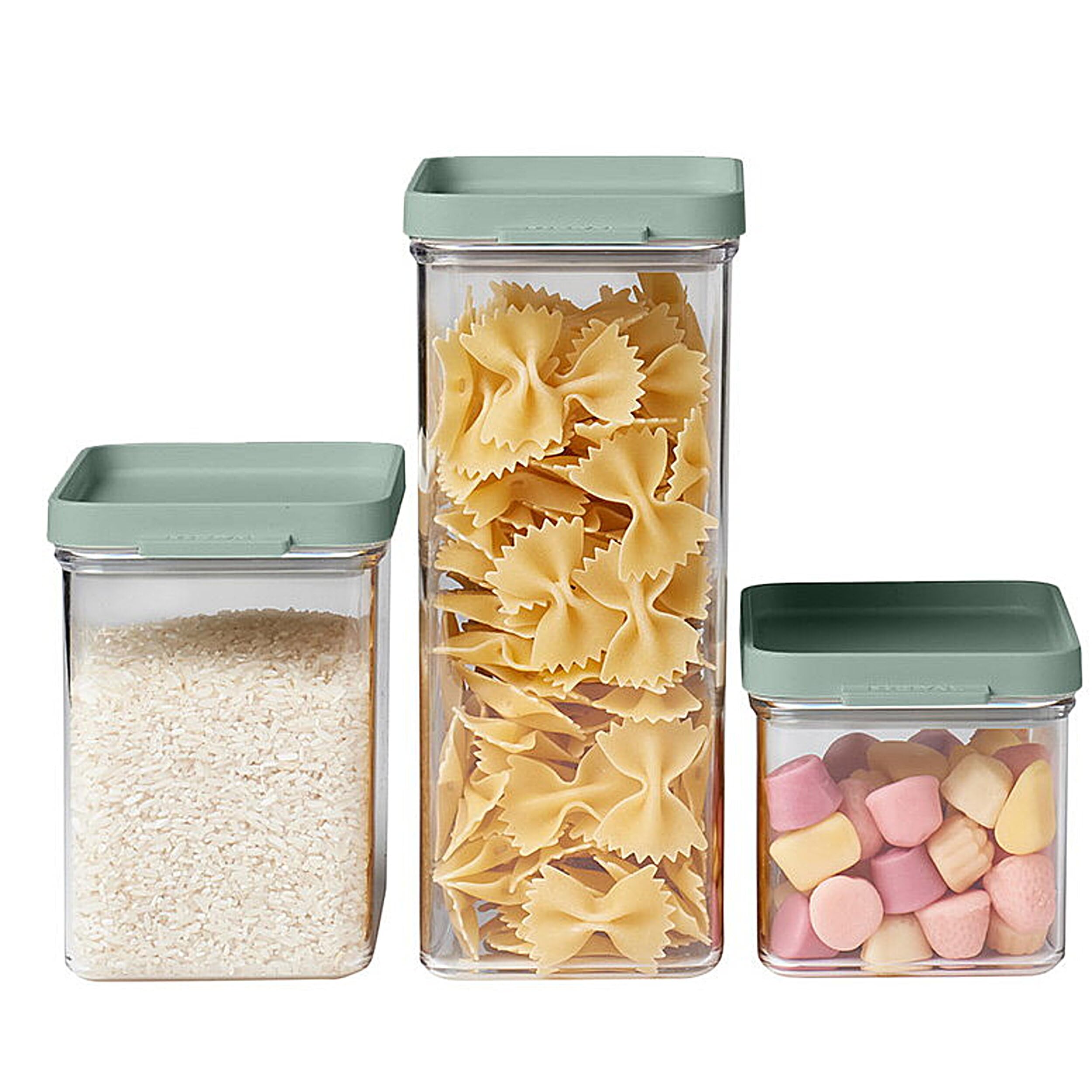 Mepal Food Storage Containers 3-Piece Set - Storage Boxes with Lids - Kitchen Container & Organizer - Airtight Food Storage Container - 700 ml, 1100 ml & 2000 ml - Nordic sage