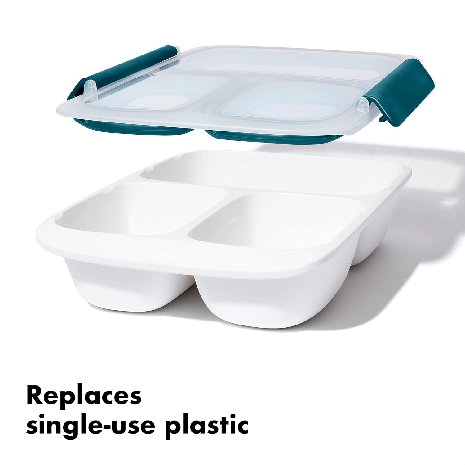 OXO Good Grips Prep & Go Divided Container 4.1 Cups/1 L - Leakproof Food Storage, Pack of 4