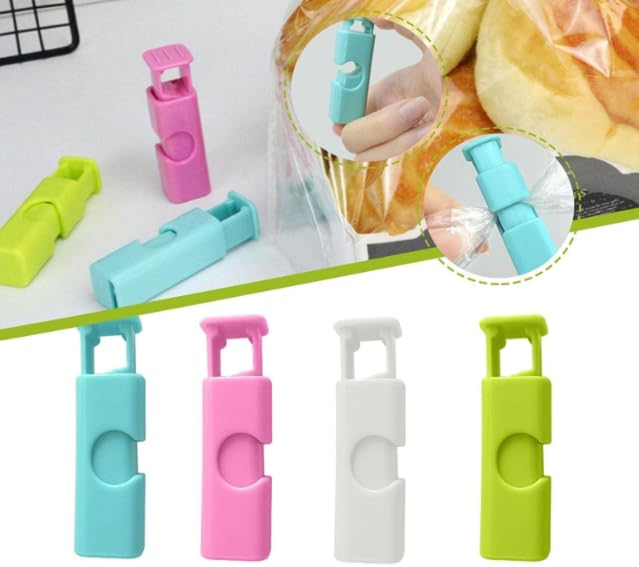 Bread Bag Seal Clip Squeeze and Lock Bread Bag Clips for Food Storage, Reusable Easy Squeeze and Lock for Snack Food Bread Bag,Strong Moistures-Proof Fresh-Keeping Sealing Clip,Food Container
