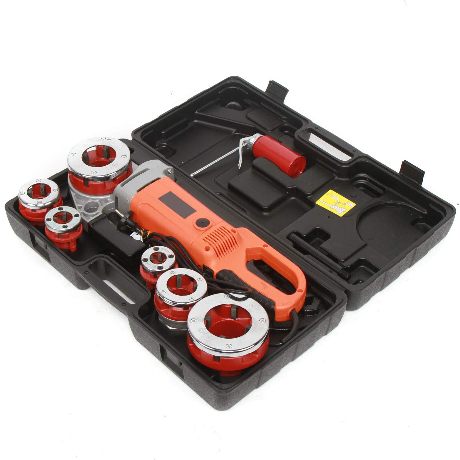 Electric Pipe Threader Tool Kit 2300W 110V, Portable Handheld Electric Pipe Threader Threading Machine With 6 Dies 1/2-Inch to 2-Inch Pipe Threading Die Heads, Ratchet Pipe Threader Kit