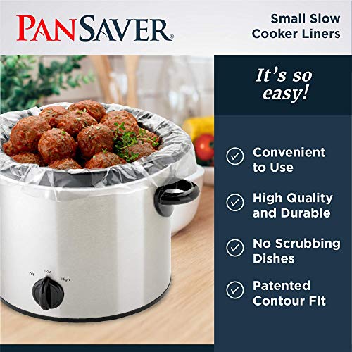 PanSaver Small Slow Cooker Liner for Kitchen Use, Fits 1-3 Quarts 5 Count