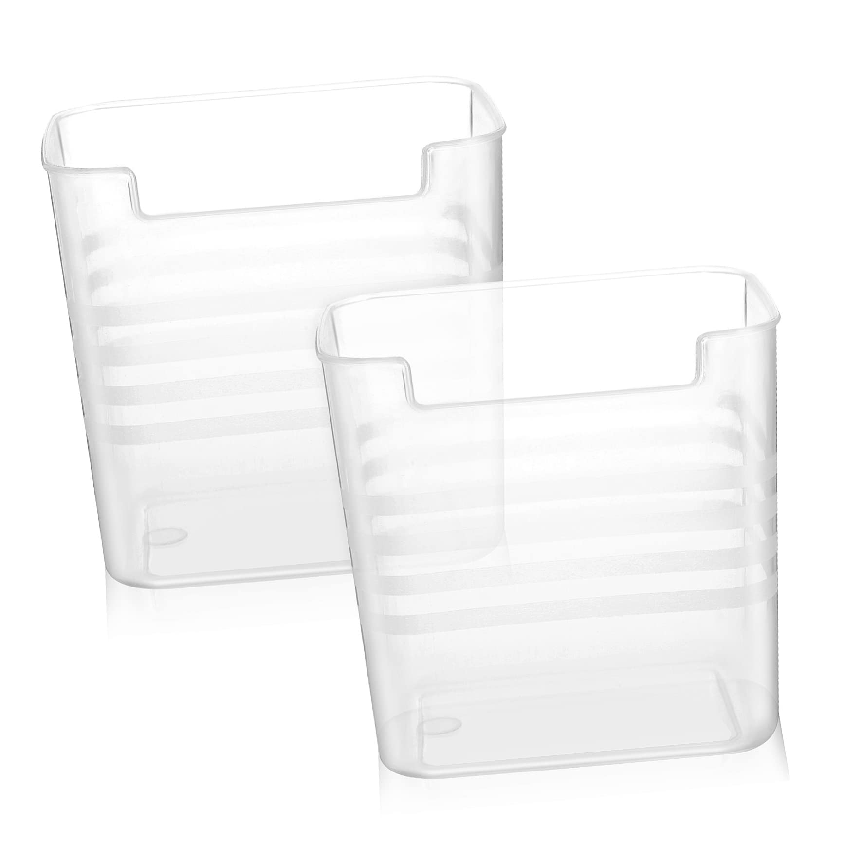 FONDOTIN 2Pcs Translucent Refrigerator Organizer Bins Fridge Side Door Storage Boxes for Home Kitchen Multi Use Storage Solution for Snacks Sauces and Kitchen Essentials