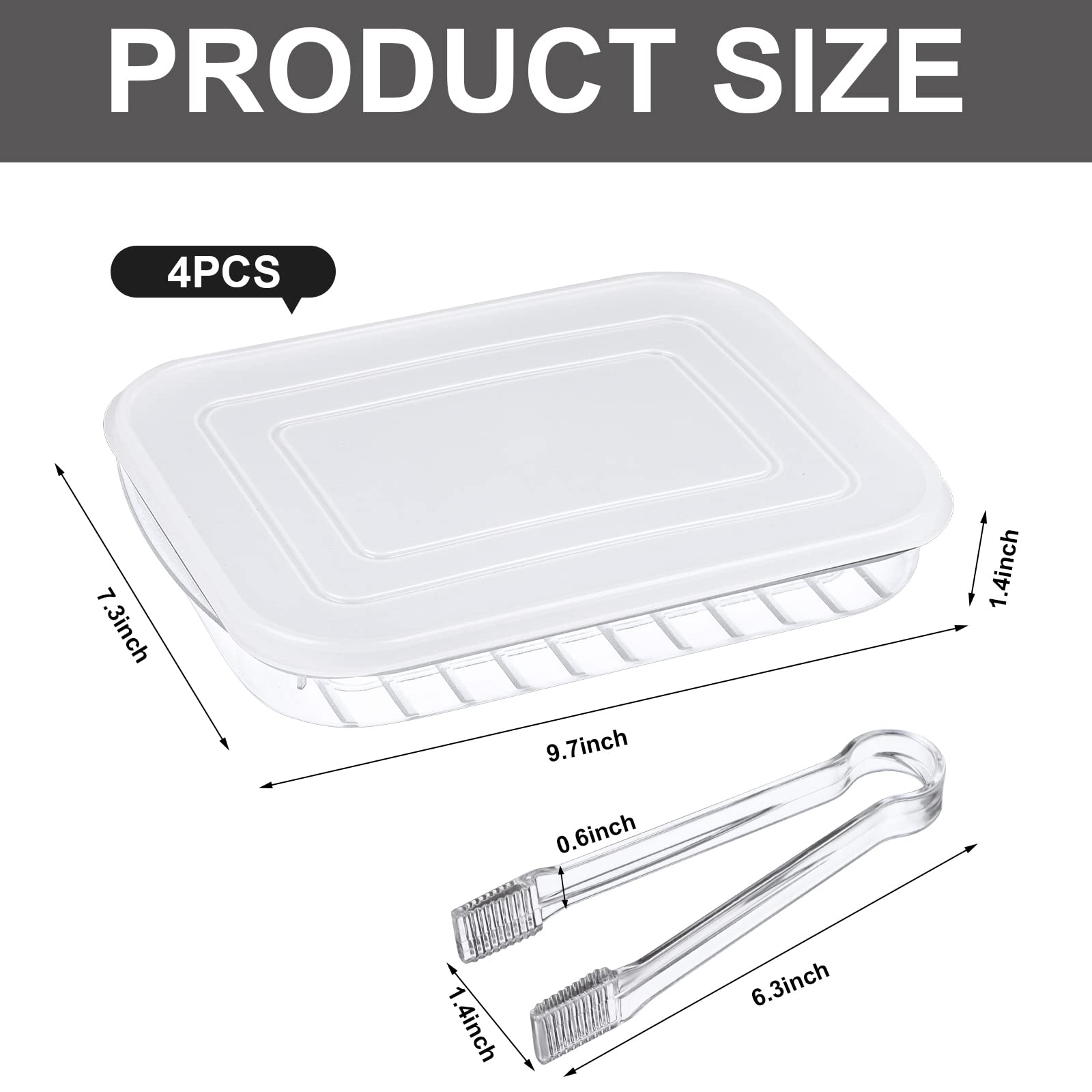 4 Packs Bacon Keeper with 2 Pcs Buffet Serving Tongs for Refrigerator Deli Meat Container for Fridge with Lids Airtight Cold Cuts Storage Containers for Fridge Food