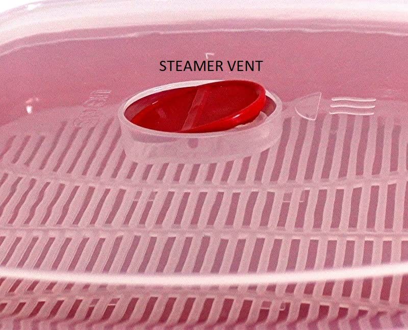 Vented Microwave Steamer Cooks Vegetables Fish Meats Poultry Rice BPA Free