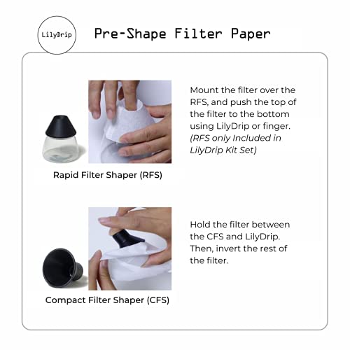 LilyDrip Ceramic Pour Over Coffee Maker Set Makes Coffee Taste Better, Hand Drip Coffee Maker Brews More Evenly with Better Extraction, Coffee Dripper Set Improves Flow Rate, Fits V60, Origami - COS