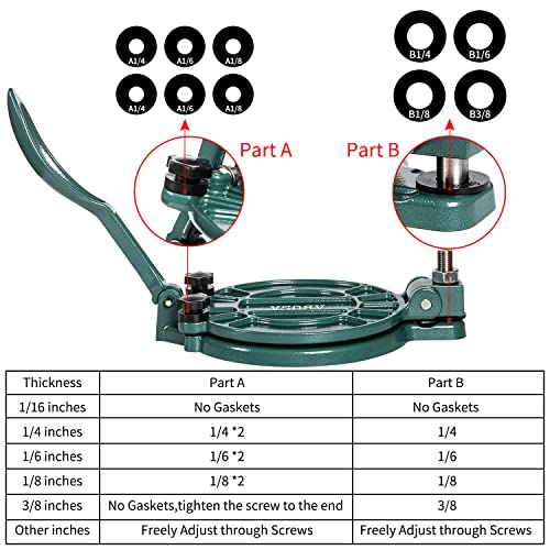 ABUSA Manual Thickness Adjustable Tortilla Press 8 Inch Tortilla Maker Green - Tortilla,Taco,Empanadas and so on …