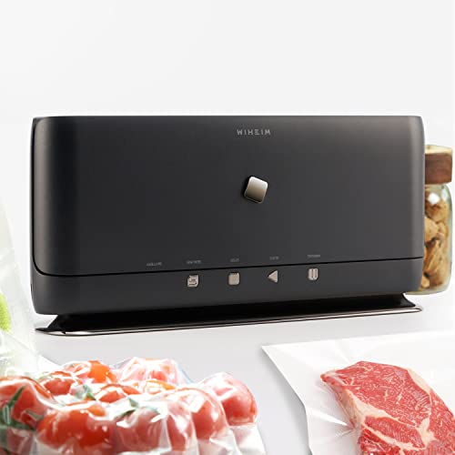 SEALVAC Cordless Vacuum Sealer Machine, Automatic and Compact Design Food Sealer with Vertical Stand, Portable, Sous Vide, Wine & Container Air Sealing Includes 20 Sealing Bags 8"X12" (Black (with vertical stand))