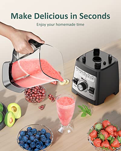Wamife Professional Countertop Blender - Commercial Blender with Stepless Speed, Blenders for Kitchen with 5 Presets & 70 oz Tritan Container, High-Speed Smoothie Maker for Shakes and Smoothies