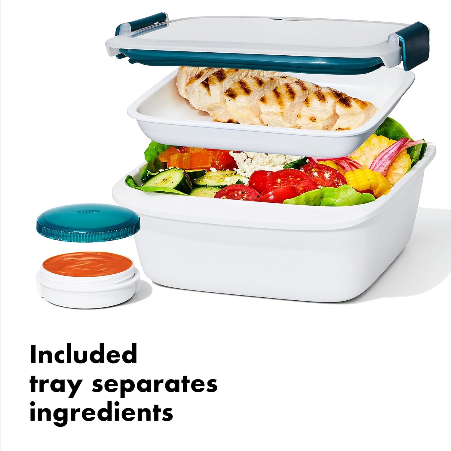 OXO Good Grips Prep & Go 6.3 Cups Salad Container (Pack of 4) Leakproof Food Storage