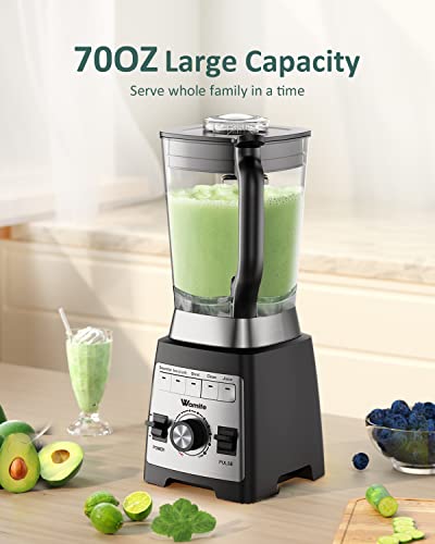 Wamife Professional Countertop Blender - Commercial Blender with Stepless Speed, Blenders for Kitchen with 5 Presets & 70 oz Tritan Container, High-Speed Smoothie Maker for Shakes and Smoothies