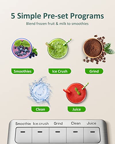 Wamife Professional Countertop Blender - Commercial Blender with Stepless Speed, Blenders for Kitchen with 5 Presets & 70 oz Tritan Container, High-Speed Smoothie Maker for Shakes and Smoothies