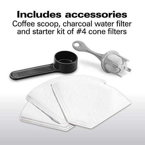Hamilton Beach Professional Programmable Drip Coffee Maker, 12 Cup Capacity Ergonomic Carafe, 60oz Removable Reservoir, Brushed Metal (49500)