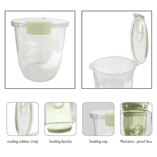 AnRui Flour Storage Container 20 Lbs, Airtight Large Food Container Rice Holder Bin with Measuring Cup for Cereal, Sugar, Oatmeal Kitchen Pantry Organization and Storage, Green