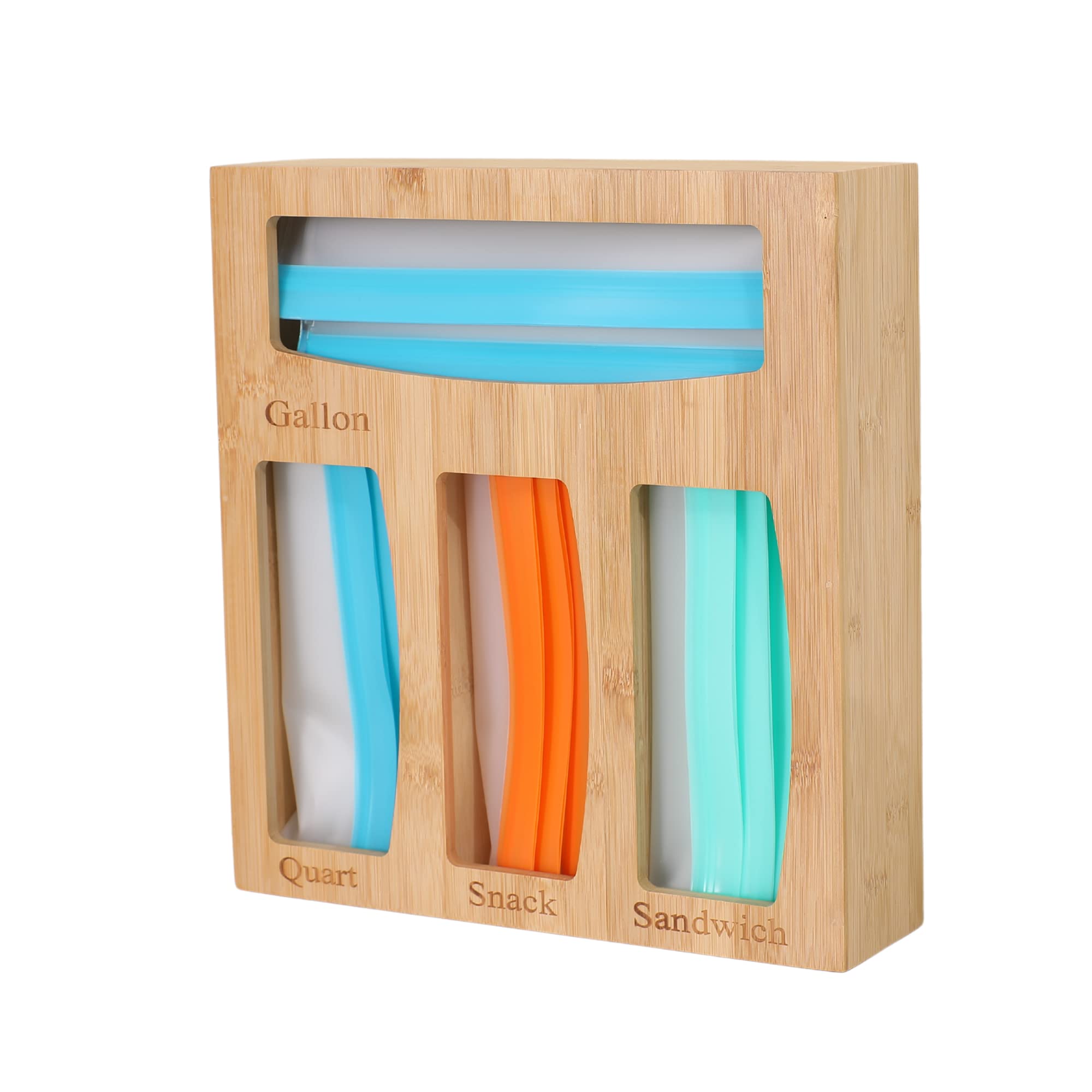 Bag Storage Organizer for Drawer, Food Storage Bags Organizer Baggie Organizer Holders Dispenser for Kitchen Drawer, Suitable for Gallon, Sandwich & Snack Bags