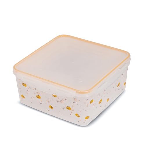 Brooklyn Steel Co. 6 Container Printed Snap Lid Square Food Storage Set - Spring Bees