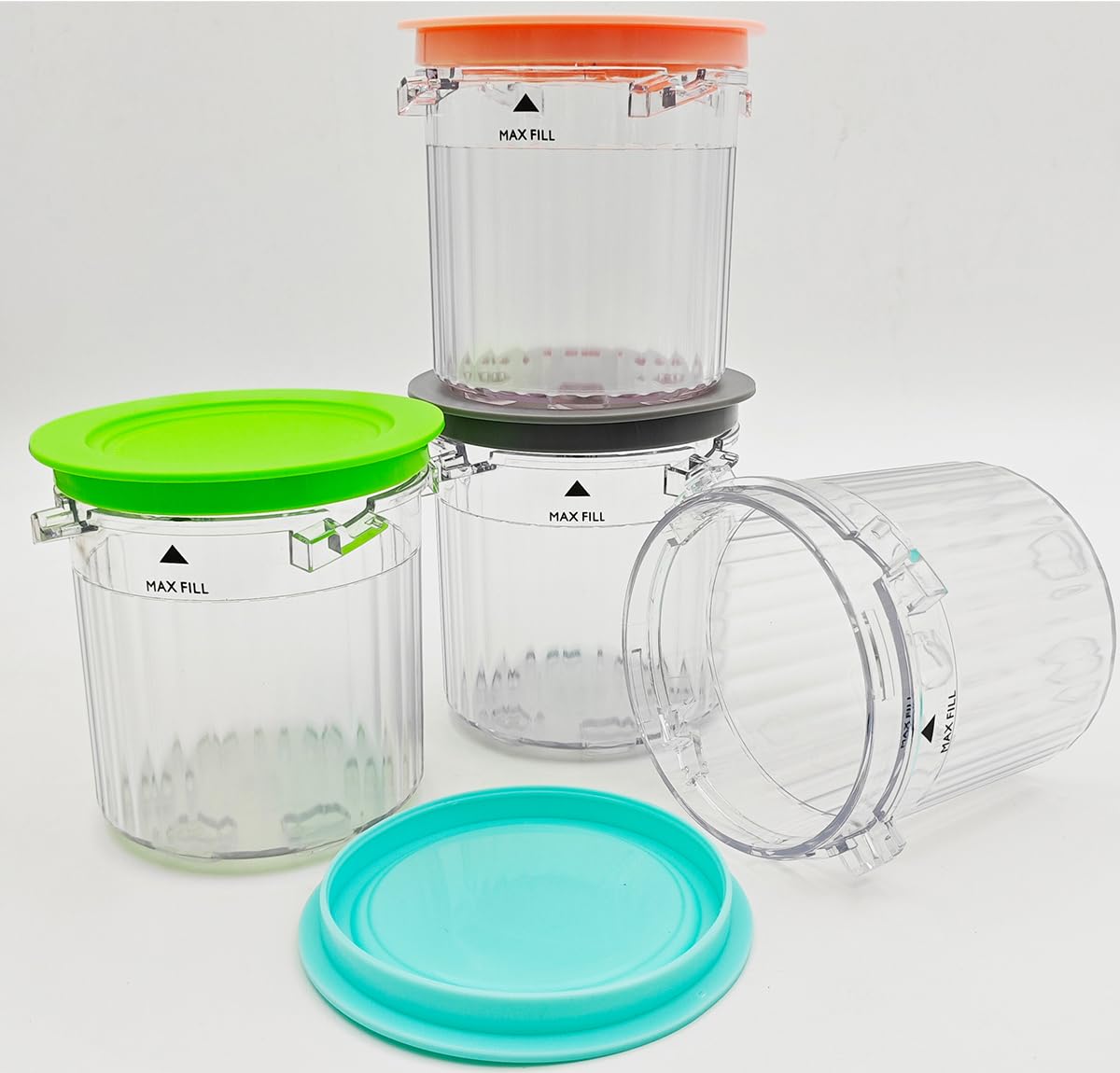 Kaluly for Ninja CREAMi Breeze NC100 NC101 NC200 NC201 Series Pint Containers and Lids 4 Pack, 16oz Pints Cups Replacement for ninja Creamy Ice Cream Maker
