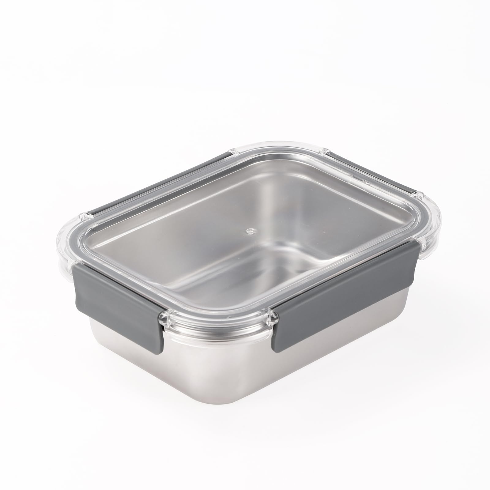 GEEJA Set of 2 stainless steel food containers with lids, Airtight kimchi containers, Leakproof meal prep bento box, Dishwasher/Oven/Freezer safe
