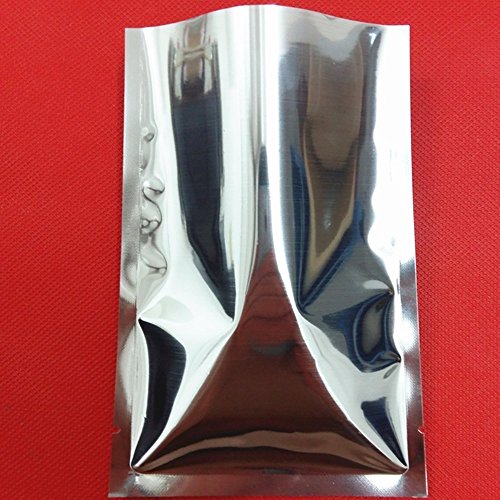 500 Pack Mylar Foil Small Pouch 2x2.8 inches (1.6x2.4 inches Inner Size) Silver Aluminum Foil Heat Sealable Bulk Food Storage Mini Bags