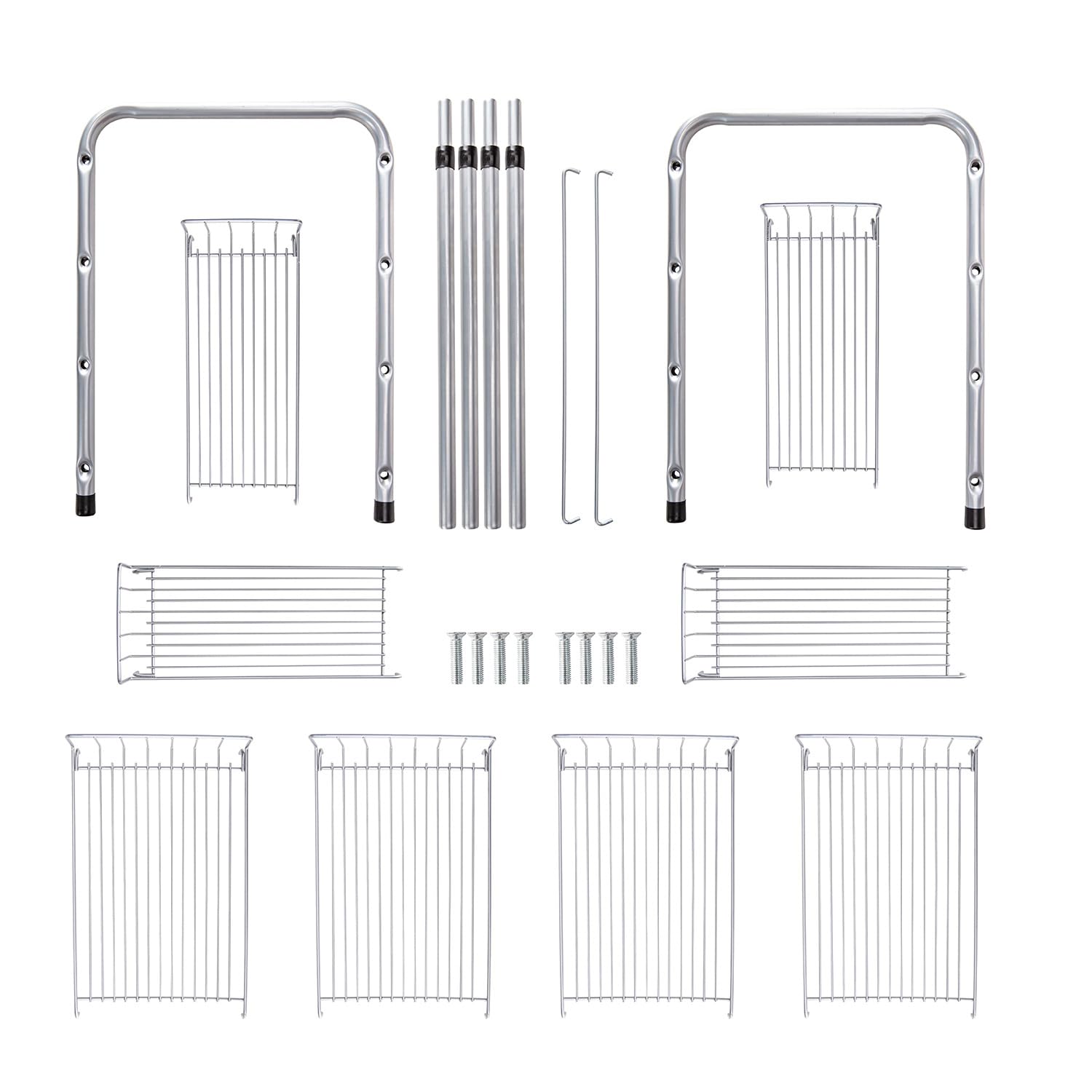 Flagship 2 Tier Under Sink Organizers and Storage Rack Expandable Cabinet Shelf Rack for Kitchen Bathroom Silver (16-25 inches)