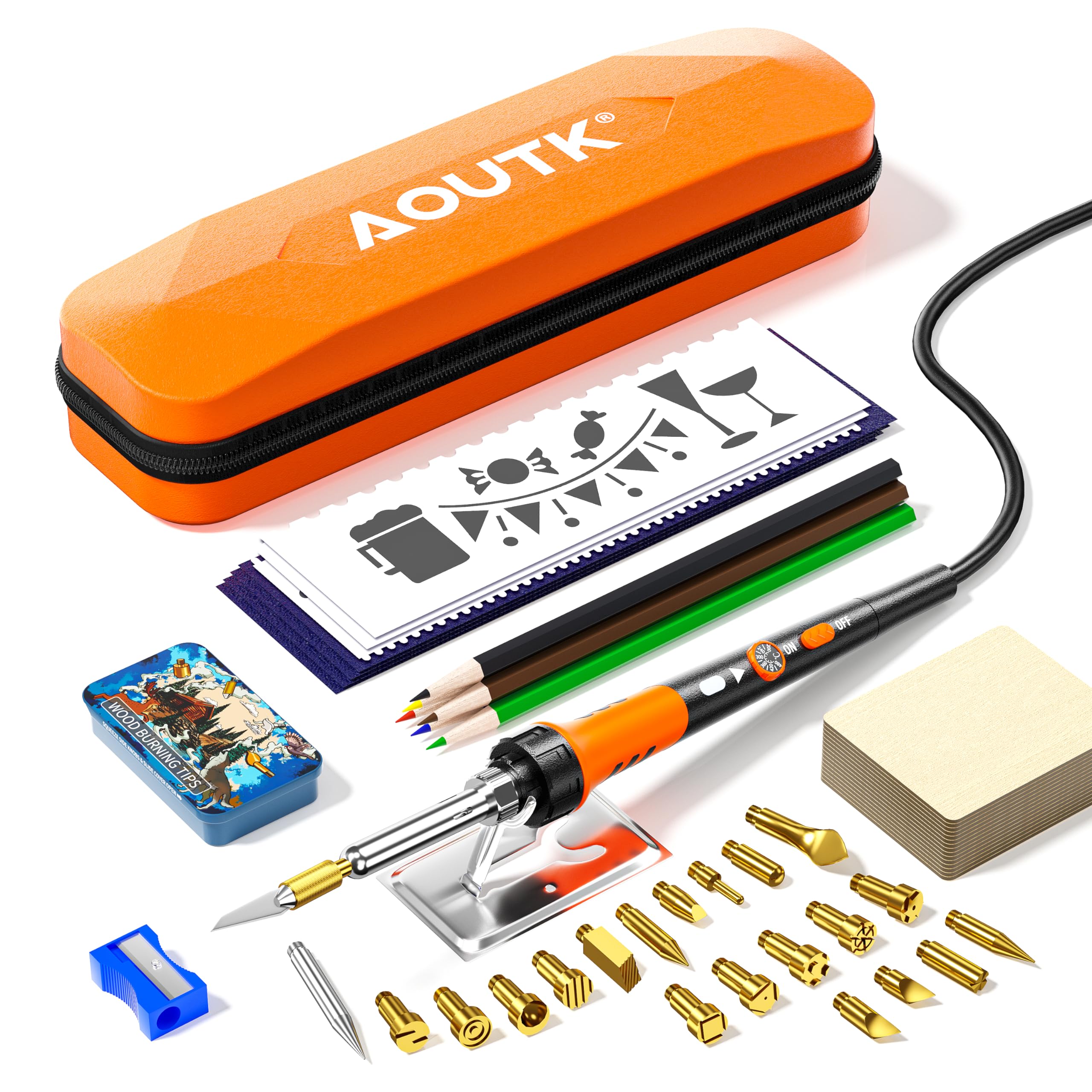 Wood Burning Kit,72 pcs Wood Burning Tool with Adjustable Temperature 200~450°C, Wood Burner Tools Set with Pyrography Pen for Embossing Carving DIY Adults Crafts Beginners