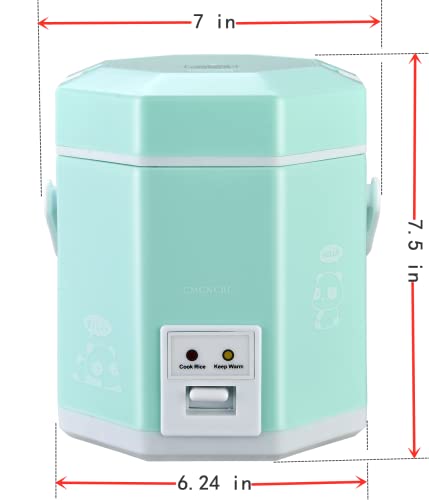 CMCNCBC Mini Rice Cooker, Electric Lunch Box, Travel Rice Cooker Small, Portable Rice Cooker, Removable Non-stick Pot, Keep Warm Function, Suitable For 1-2 People - For Cooking Soup, Rice, Stews, Grains & Oatmeal