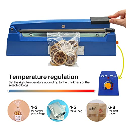 12 Inch Impulse Bag Sealer Handheld Heat Sealer Machine for Bag Sealing Packing Shrink Wrap Machine