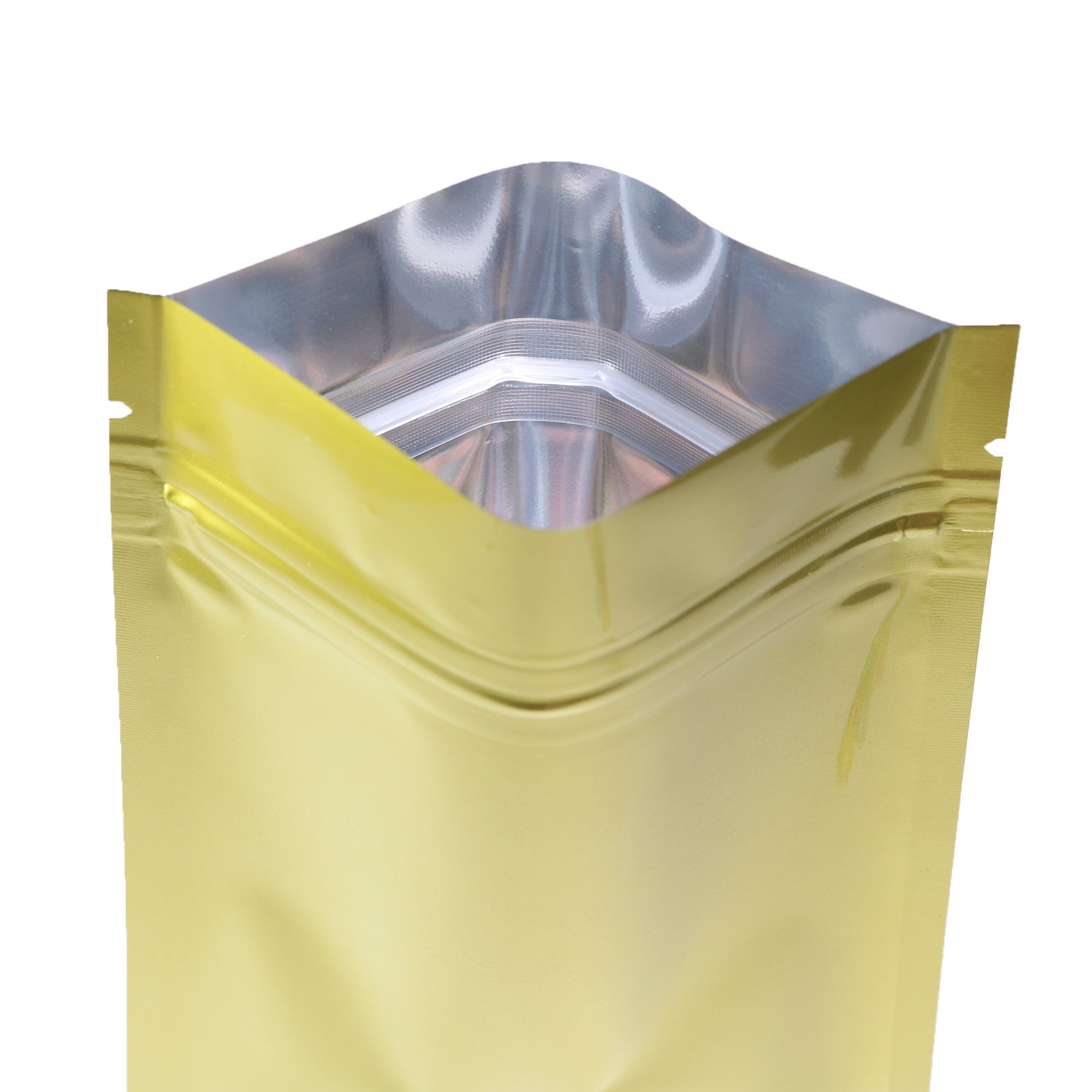 QQ Studio 100pcs Double-Sided Glossy Metallic Mylar Flat Packaging QuickQlick™ Bags (5.5" x 7.9", Glossy Gold)