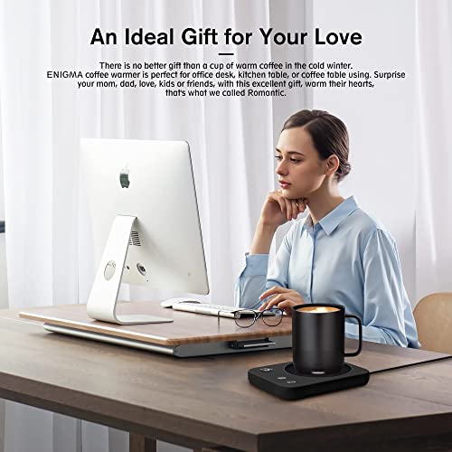 Electric Coffee Cup Warmer for Desk, Smart Coffee Mug Heater Warmer for Home Office, Warming Plate for Tea, Milk & Candle β ENIGMA (Black)