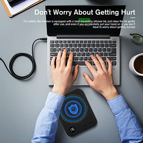 Electric Coffee Cup Warmer for Desk, Smart Coffee Mug Heater Warmer for Home Office, Warming Plate for Tea, Milk & Candle β ENIGMA (Black)