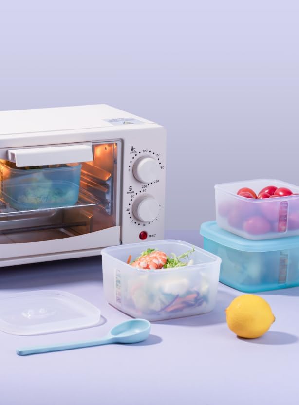 OTB Set of 2 Reusable Silicone Containers Clear, Nesting Leak-free Silicone Food Storage Boxes, BPA Free, Airtight, Dishwasher and Freezer Safe