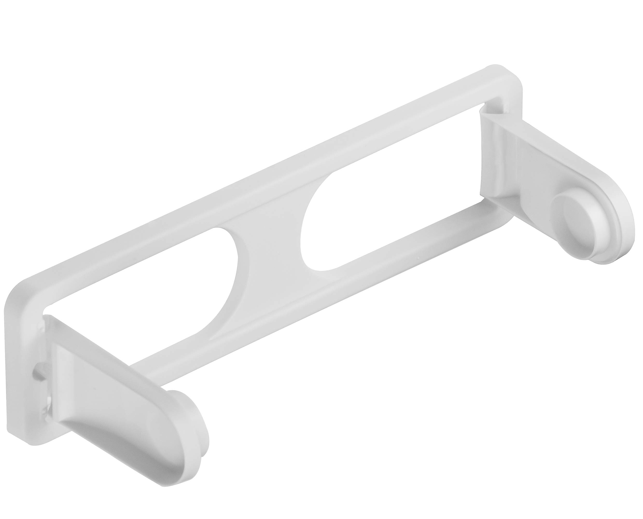 DecorRack Wall Mount Paper Towel Holder for Kitchen and Bath, Flexible Shatterproof -BPA Free- Plastic, Vertical or Horizontal Mount, Under Cabinet Folding Dispenser, Includes 2 Screws, White (1 Pack)