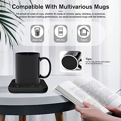 Electric Coffee Cup Warmer for Desk, Smart Coffee Mug Heater Warmer for Home Office, Warming Plate for Tea, Milk & Candle β ENIGMA (Black)