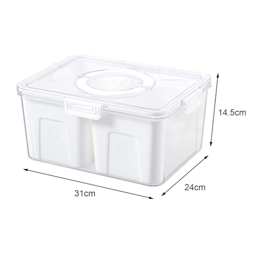Quincry Fridge Organizer with Lids,Stackable Refrigerator Organizer Bins, Removable Containers for Food and Storage,For Fruit,Refrigerator Tissue,Vegetables,Food And Beverages (4 Compartments-White)