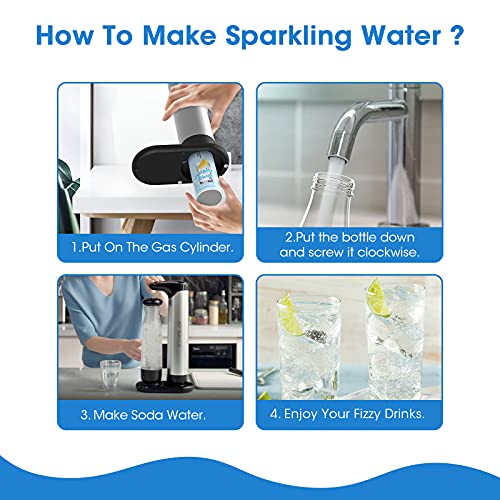 BLUE FLAG 60L Co2 Carbonator Compatible with Sodastream Appliances (Excluding Art, Terra Seltzer Maker), 14.5oz, Set of 3