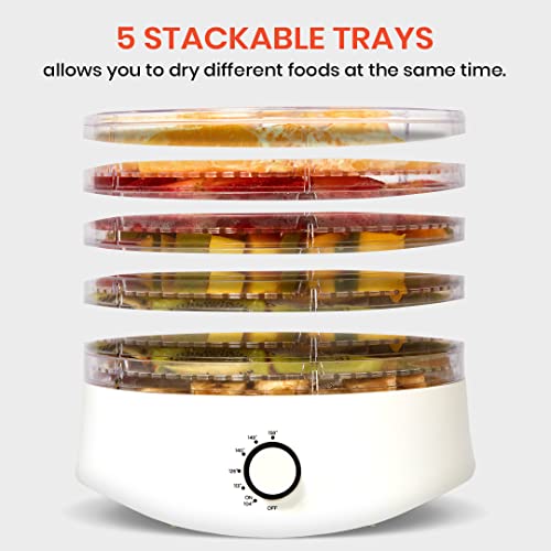 Last Gen™ Food Dehydrator - Easy Setup, Adjustable Timer With 280W, 5-Trays | Keep Warm Function | Dryer For Herb, Meat, Jerky And Fruits