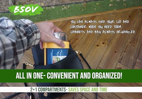 BSOV 2 in 1 Salad To Go Container Lid & Cereal Oats Yogurt Take Out Container with Fork & Dressing Pod, On the Go Portable Food Meal Prep Storage for Lunch and Jar, 3 Compartments (Pink)