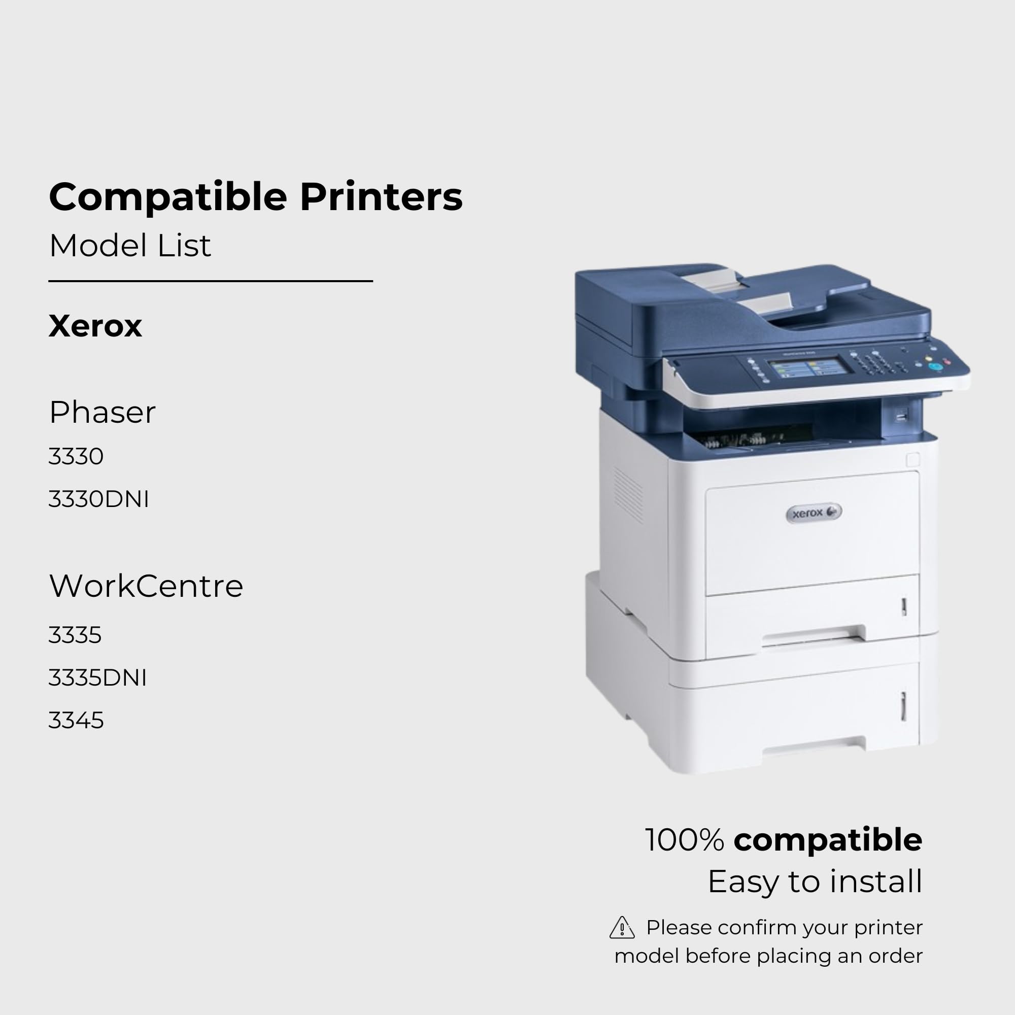 Do it Wiser Compatible Toner Cartridge Replacement for Xerox 106R03624 WorkCentre 3335 3345 Phaser 3330 Toner - 106R03623 (Extra High Yield - 15,000 Pages)