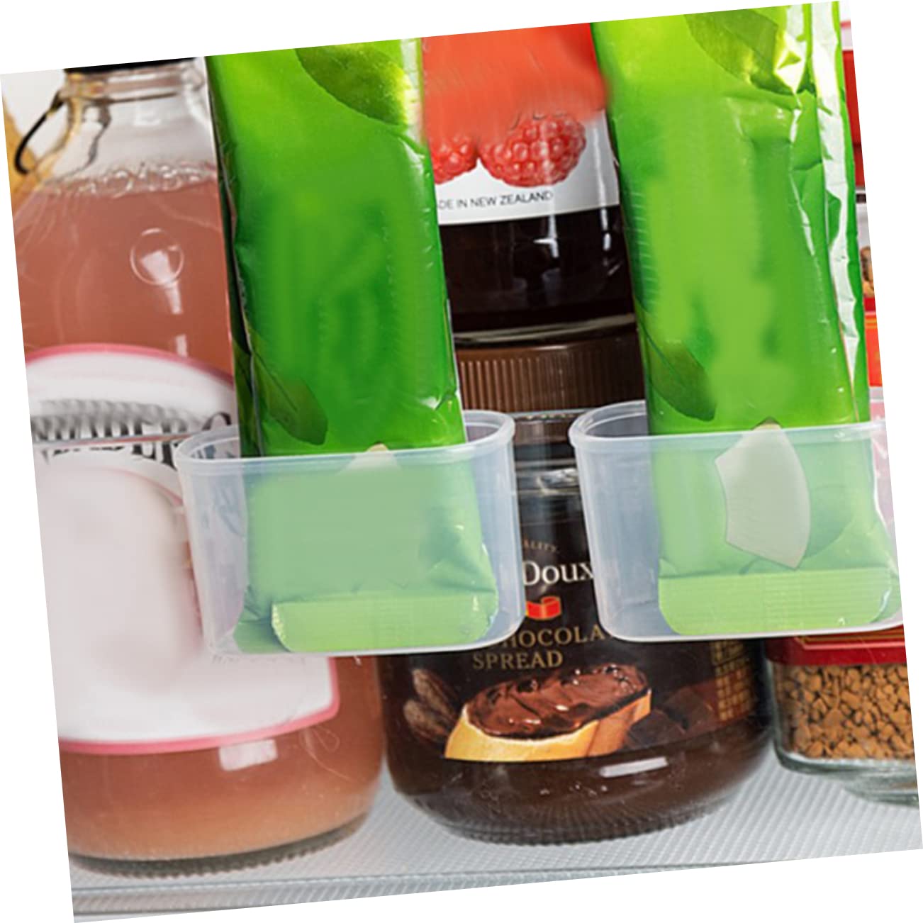 FUNOMOCYA 6Pcs Refrigerator Side Box Clip Storage Containers Small Hanging Sauce Organizer for Fridge Space Saving Fridge Bins for Condiments Kitchen Organizer