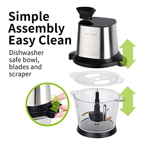 Mnj Food Processors 12 Cup, 1000W, Powerful Meat Grinder, Vegetable Chopper, Dough Kneader, 5 Blades, Electric Blender & Cutter, Chopping, Stainless Steel (Package May Vary)