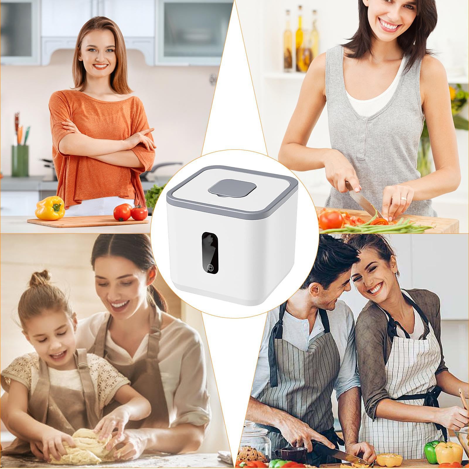 MCGOS Rice Dispenser, Rice Airtight Storage Container, 25 Lbs Rice Container, Cereal Dry Food Flour Bin, Food Dispenser with Measuring Cup, Kitchen and Pantry Organization Bin for Sugar, Pasta